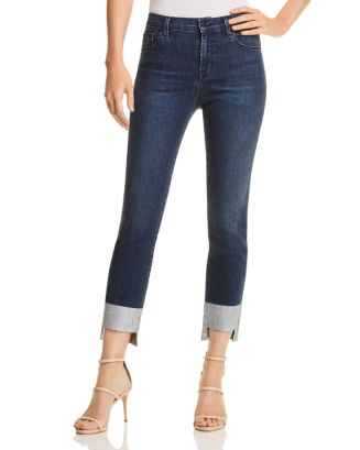J Brand Ruby High Rise Crop Cigarette Jeans in Silverpool | Bloomingdale's