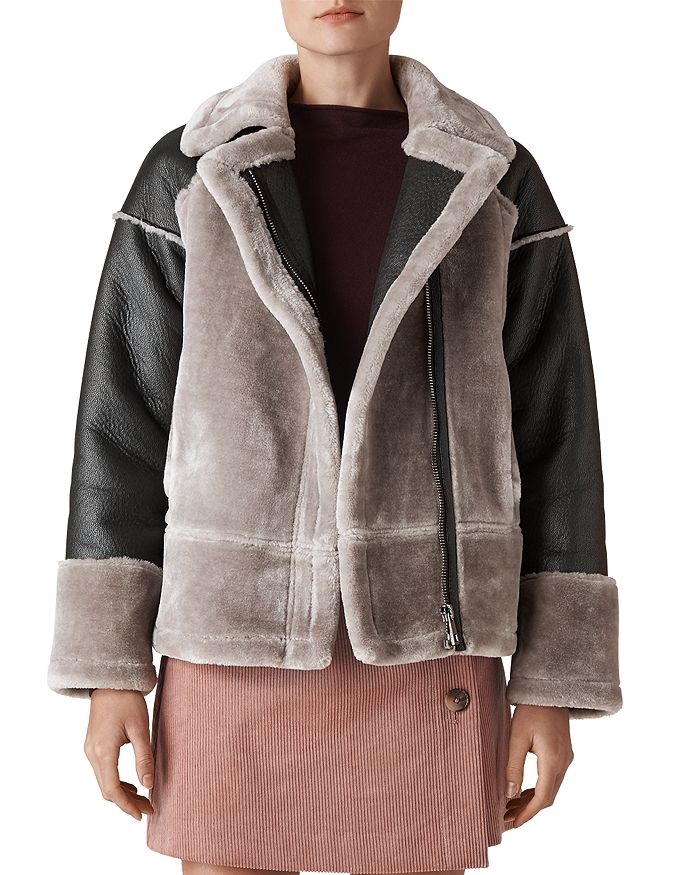 Whistles Faux Shearling Biker Jacket | Bloomingdale's