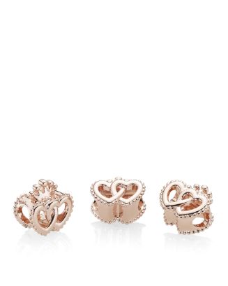 Pandora United Regal Hearts Rose Gold-Tone Charm | Bloomingdale's