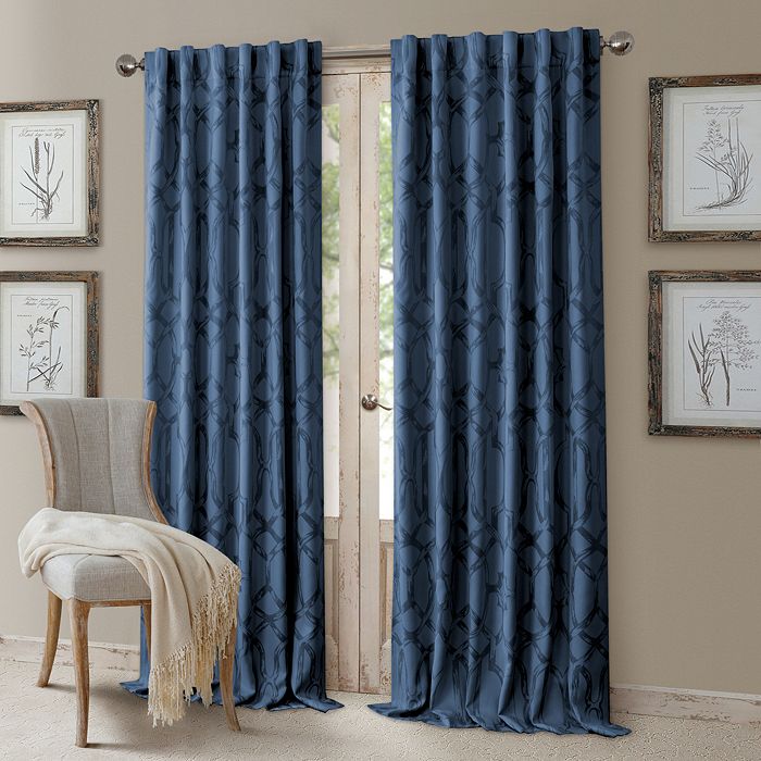 Elrene Home Fashions Darla Geometric Blackout Curtain Panel, 52" x 95 ...