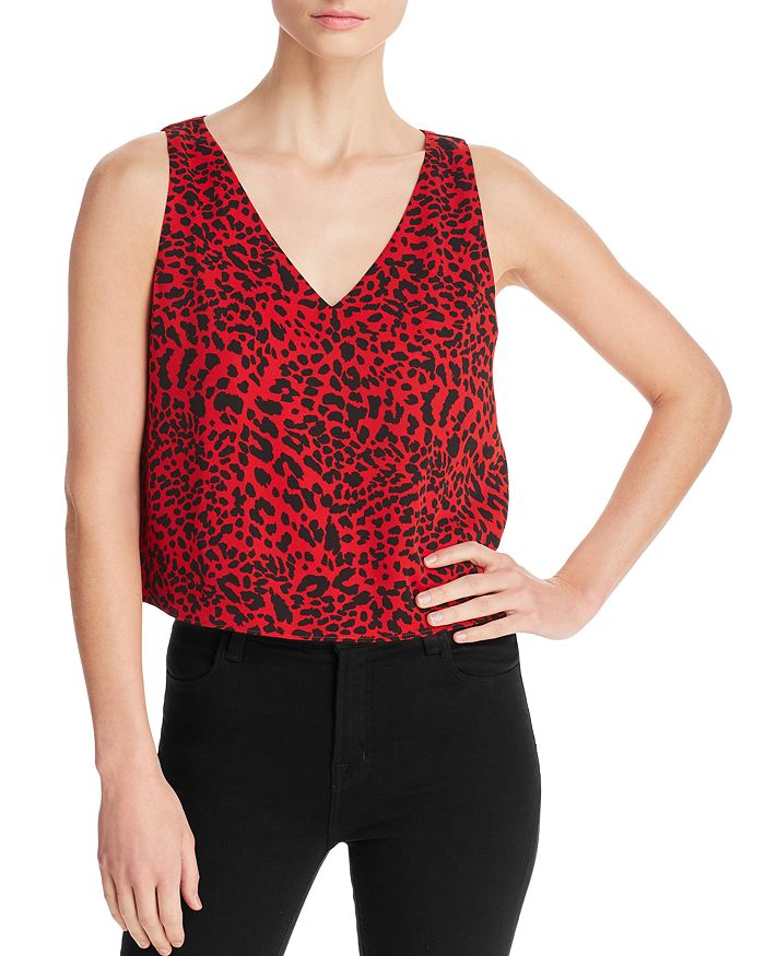 AQUA Leopard Print Cropped Top - 100% Exclusive | Bloomingdale's
