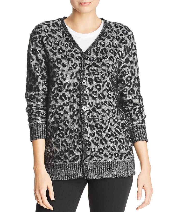 Rebecca Taylor Leopard-Print Cardigan | Bloomingdale's
