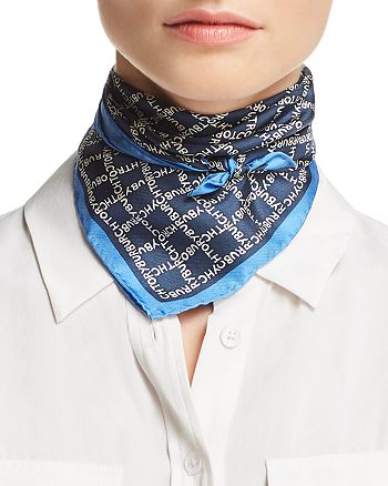 Tory Burch Logo Letter Check Silk Scarf | Bloomingdale's