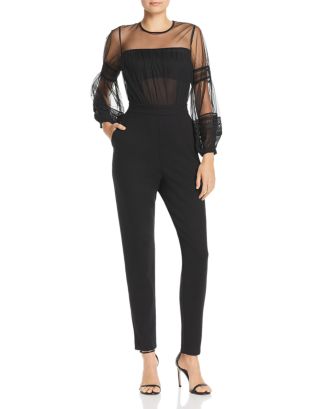 FRENCH CONNECTION Paulette Sheer Detail Jumpsuit | Bloomingdale's