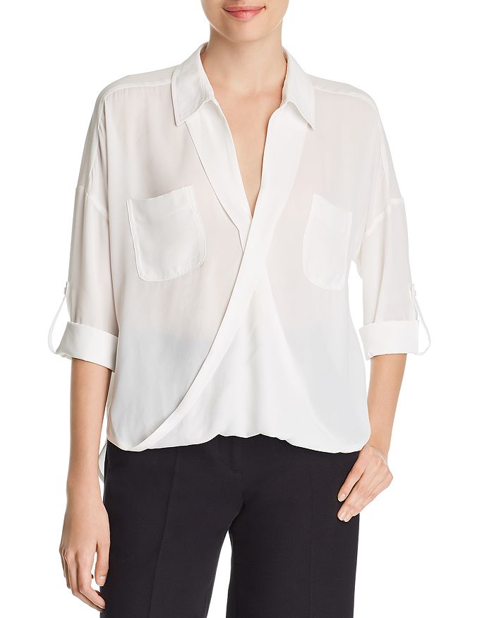 Marled Crossover-Front Blouse | Bloomingdale's