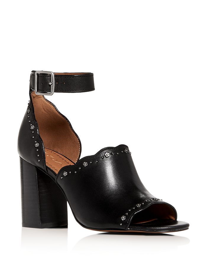 COACH Women's Marnie Ankle Strap High Block-Heel Sandals | Bloomingdale's