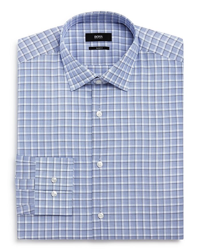BOSS Overcheck Slim Fit Dress Shirt | Bloomingdale's