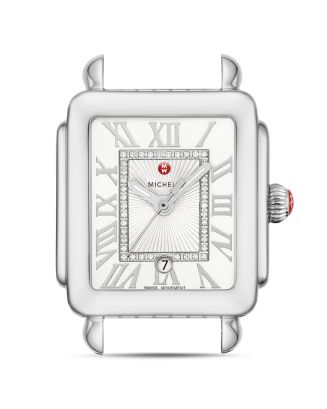 MICHELE Deco Madison Mid Stainless-Steel Diamond White Dial Watch Head ...
