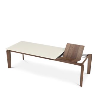 Huppé Huppe Magnolia 76" Extension Lacquered Glass Top Dining Table ...