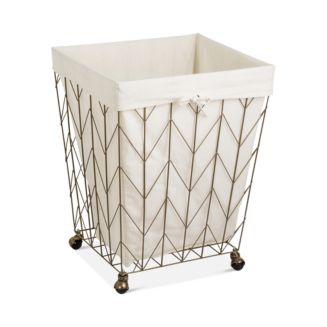 Honey Can Do Coastal Collection Chevron Rolling Hamper with Wheels ...
