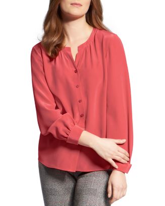 BASLER Silk Button-Front Blouse | Bloomingdale's
