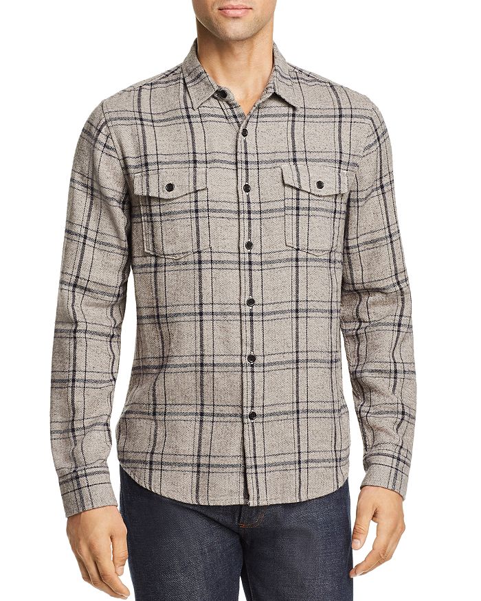 FRAME Plaid Double Flap-Pocket Regular Fit Shirt | Bloomingdale's