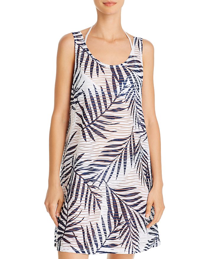 J. Valdi Lattice Back Dress Swim Cover-up In Whitenavy | ModeSens