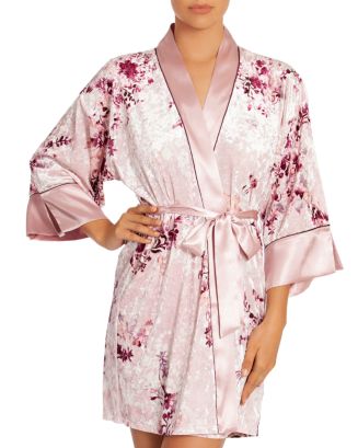 In Bloom by Jonquil Floral Crushed Velvet Wrapper Robe | Bloomingdale's