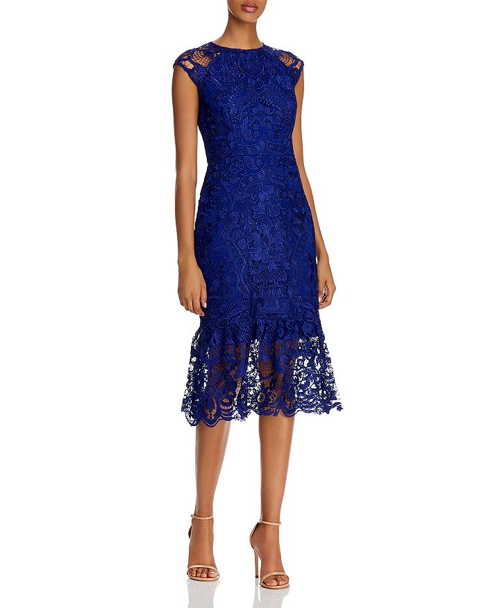 Shoshanna Cally Floral Lace Cap-Sleeve Dress | Bloomingdale's