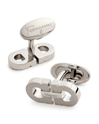 Salvatore Ferragamo Engraved Double Gancini Cufflinks | Bloomingdale's