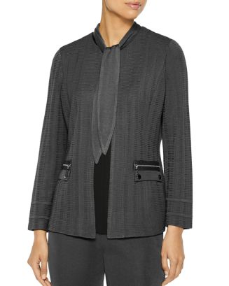 Misook Textured Knit Scarf-Neck Jacket | Bloomingdale's
