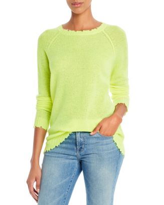 Minnie Rose Distressed Crewneck Cashmere Sweater | Bloomingdale's