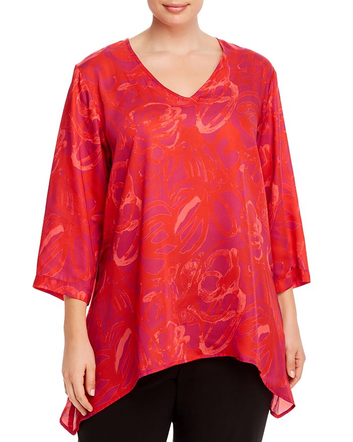 Caroline Rose Plus Printed High-Low Top | Bloomingdale's
