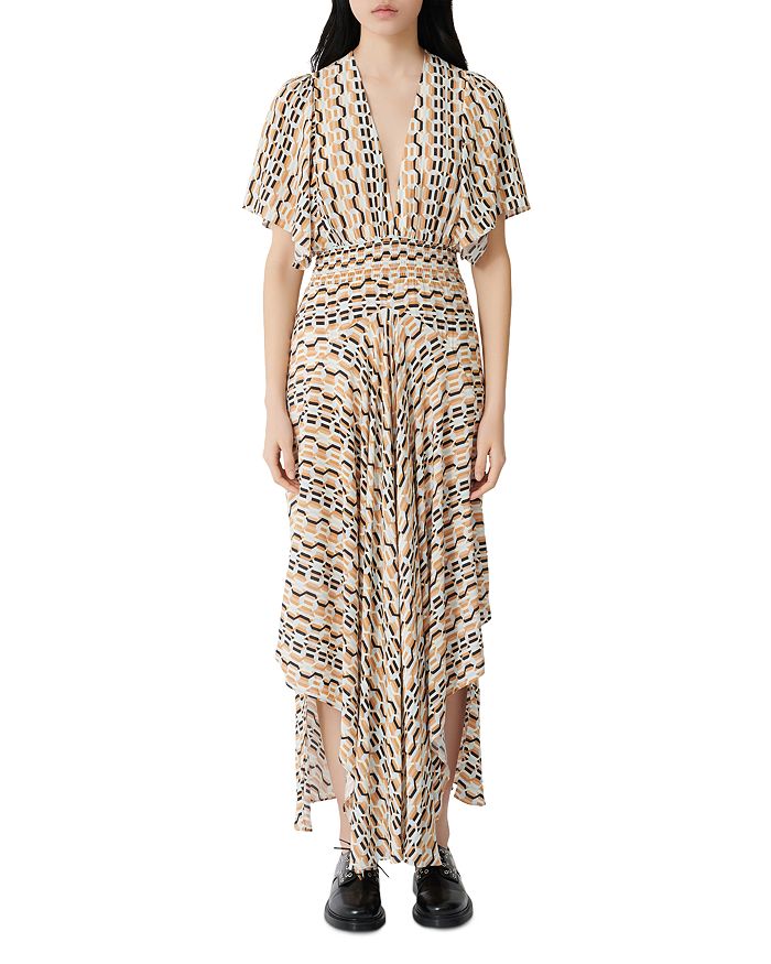 Maje Chain Print V-Neck Maxi Dress | Bloomingdale's