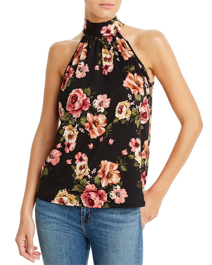 Kim & Cami Printed Bow-Back Halter Top | Bloomingdale's