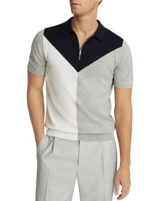 REISS Butler Color Blocked Half Zip Polo | Bloomingdale's