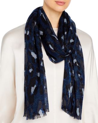 Bloomingdale's Leopard Print Wool Scarf - Exclusive | Bloomingdale's