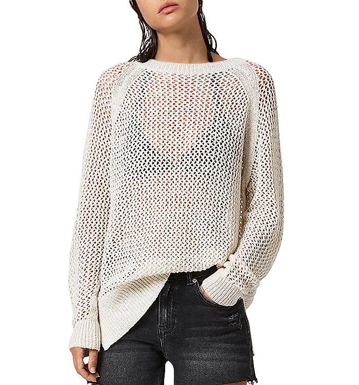 ALLSAINTS Mesh Metallic Threaded Sweater | Bloomingdale's