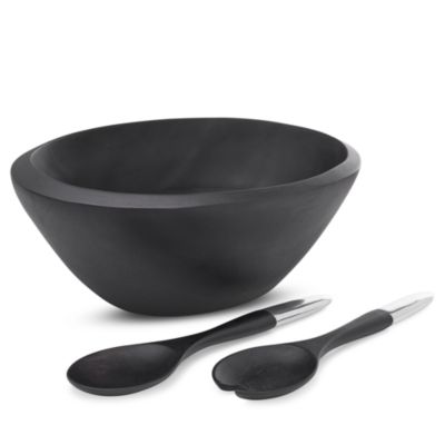 Nambé Noir Salad Bowl with Two Servers | Bloomingdale's