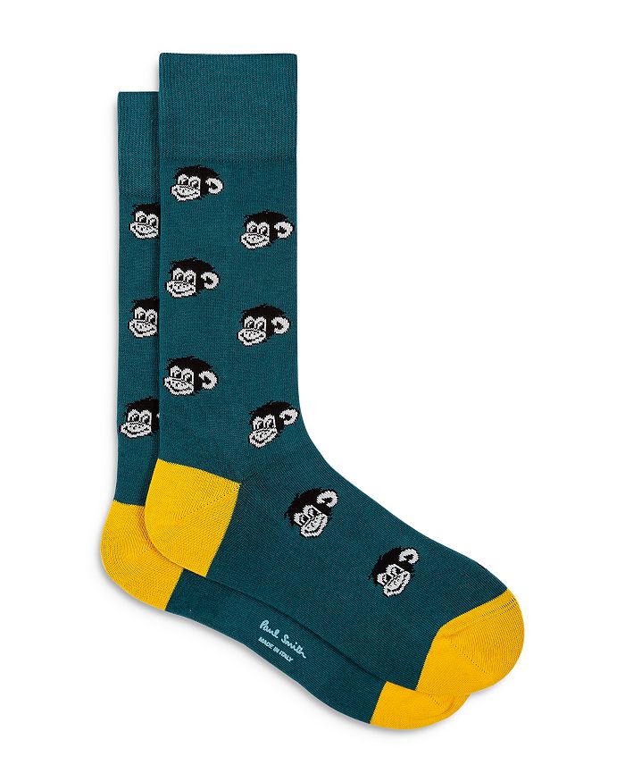 PS Paul Smith Paul Smith Monkey Print Crew Socks | Bloomingdale's