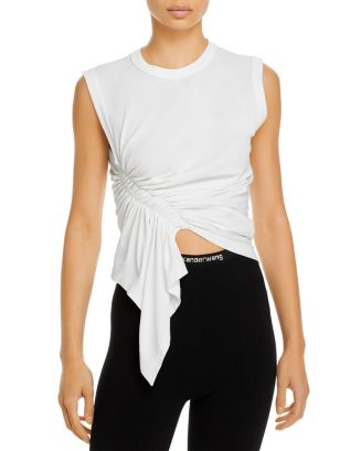 alexanderwang.t Asymmetrical Ruched Muscle Tee | Bloomingdale's