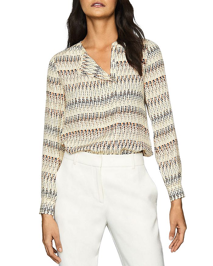 REISS Eloise Spot Print Blouse | Bloomingdale's