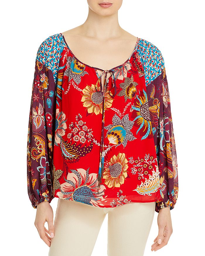 Johnny Was Tasha Mixed Print Top | Bloomingdale's