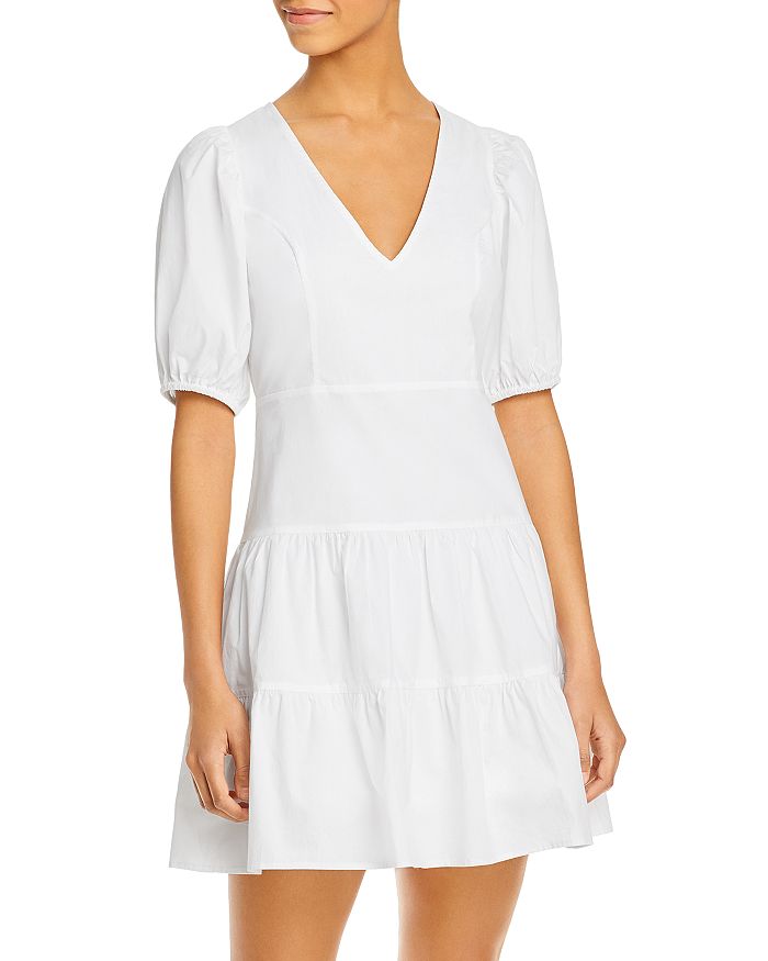 FRENCH CONNECTION Birch Tiered Puff Sleeve Dress | Bloomingdale's
