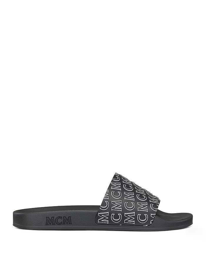 MCM Men's Diagonal Logo Slide Sandals | Bloomingdale's