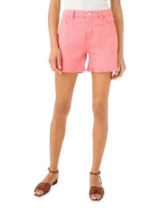 Jen 7 Frayed Hem Skinny Jean Shorts in Azalea Pink | Bloomingdale's