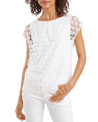 VINCE CAMUTO Floral Lace Blouse | Bloomingdale's