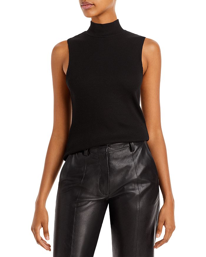 Monrow Ribbed Mock Neck Tank Top | Bloomingdale's