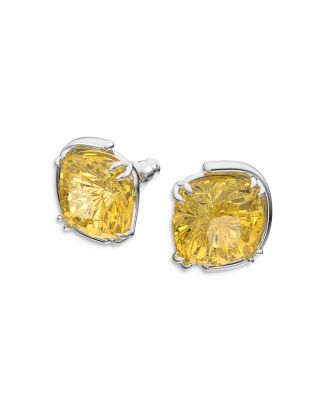 Swarovski Harmonia Yellow Cushion Cut Crystal Stud Earrings ...