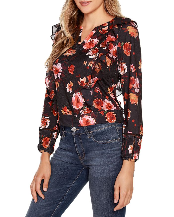 Belldini Floral Print Ruffled Top | Bloomingdale's