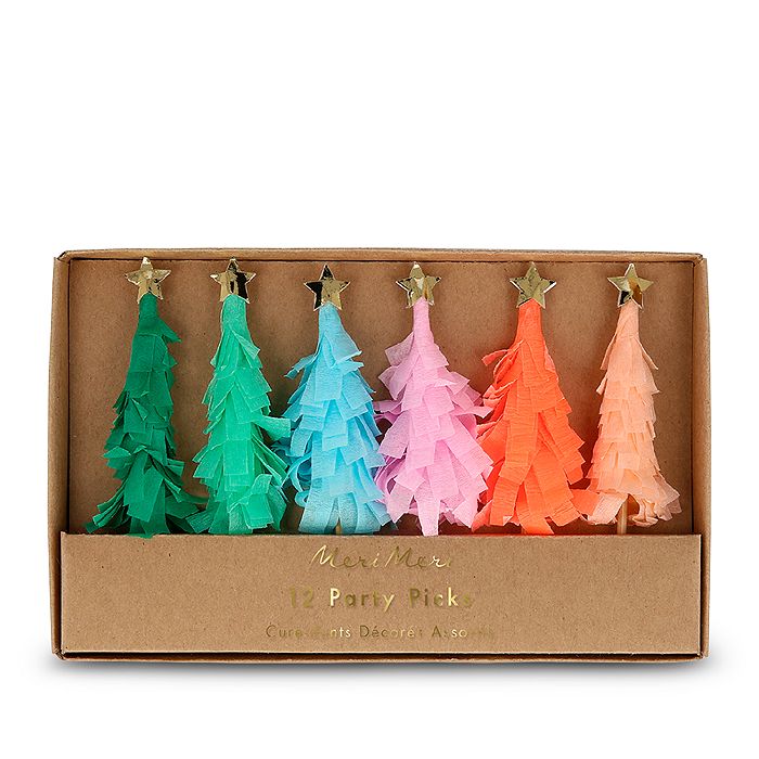 Meri Meri Rainbow Fringed Tree Picks, Set of 6 | Bloomingdale's