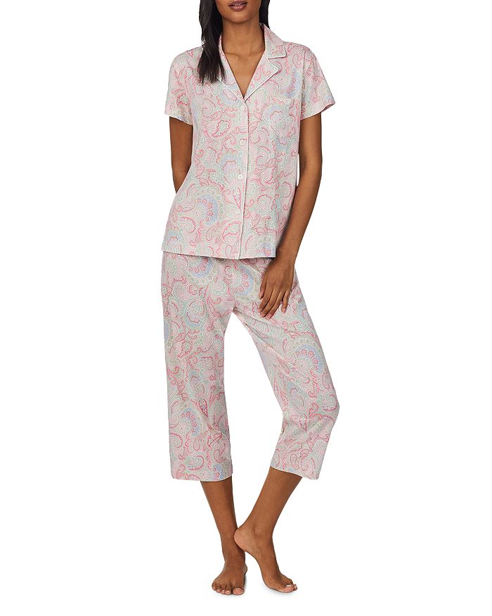 Ralph Lauren Printed Cropped Pajama Set | Bloomingdale's