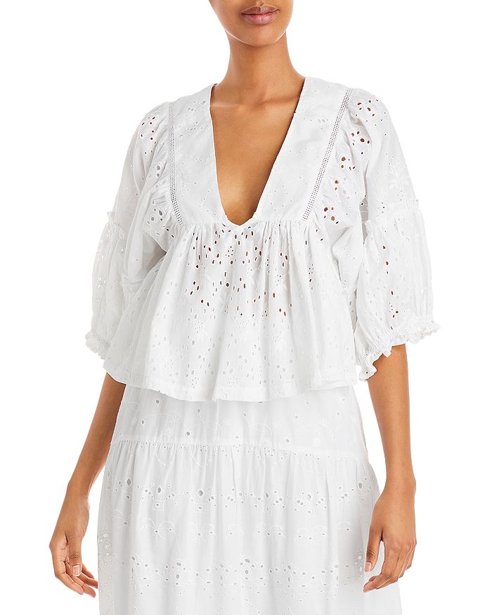 FRENCH CONNECTION Abana Biton Broiderie Top | Bloomingdale's