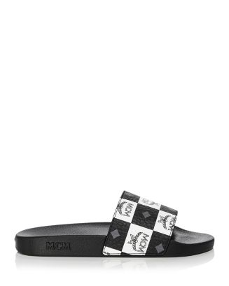 MCM Women's Check Logo Slide Sandals - 150th Anniversary Exclusive ...
