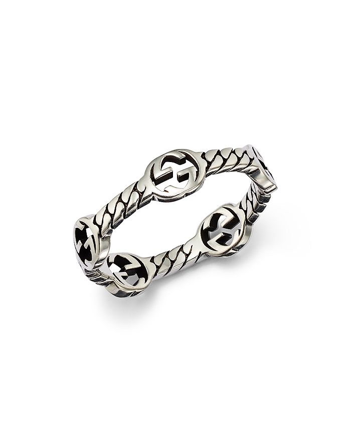 Gucci Sterling Silver Interlocking G Skinny Statement Ring | Bloomingdale's