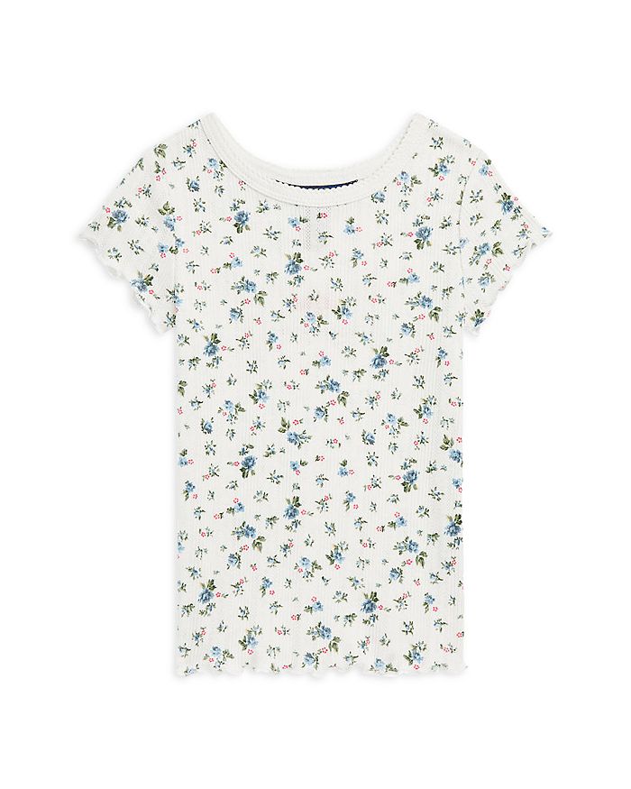 Ralph Lauren Girls' Floral Pointelle Cotton Top - Little Kid ...