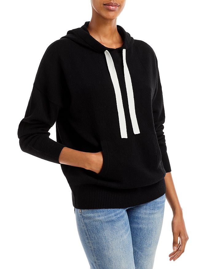 AQUA Smiley Intarsia Cashmere Hoodie - 100% Exclusive | Bloomingdale's