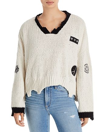 Vintage Havana Ripped Patch Detail Sweater | Bloomingdale's