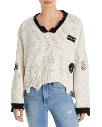 Vintage Havana Ripped Patch Detail Sweater | Bloomingdale's