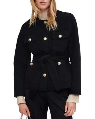 Maje Giface Belted Jacket | Bloomingdale's